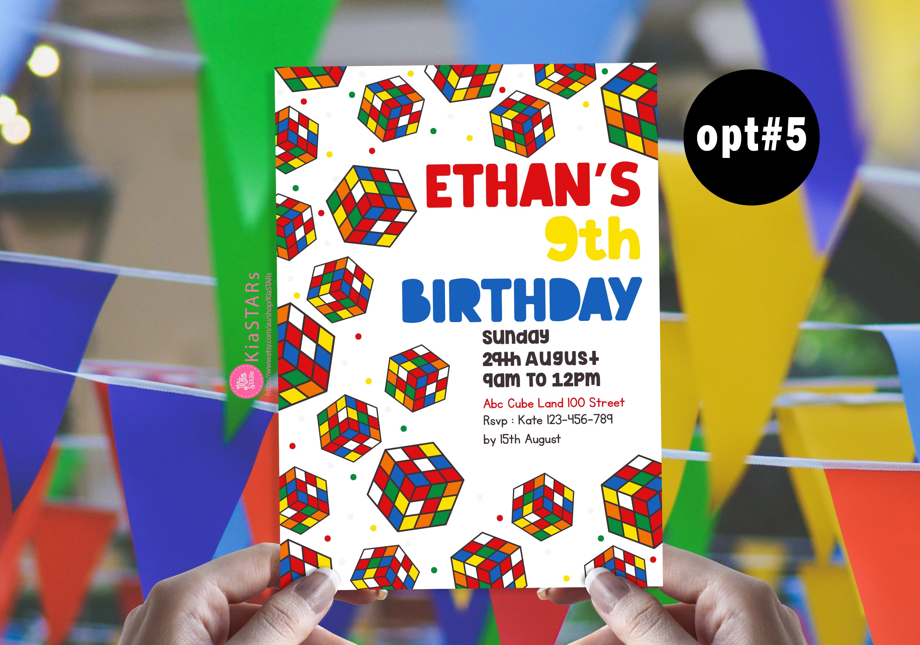 Rubik's Cube Party Invitation Rubik Cube Games Birthday - Etsy