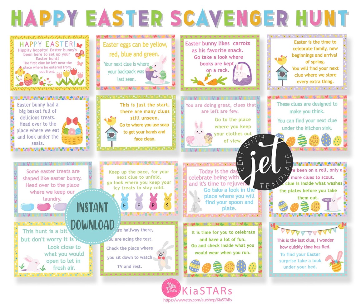 Indoor Scavenger Hunt Printable Easter Scavenger Hunt Easter | Etsy