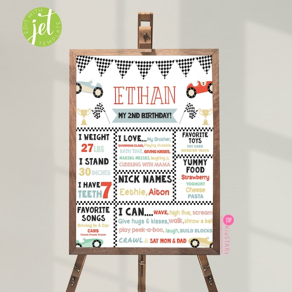 Race Car Milestone Board Vintage Race Milestone Sign Two - Etsy