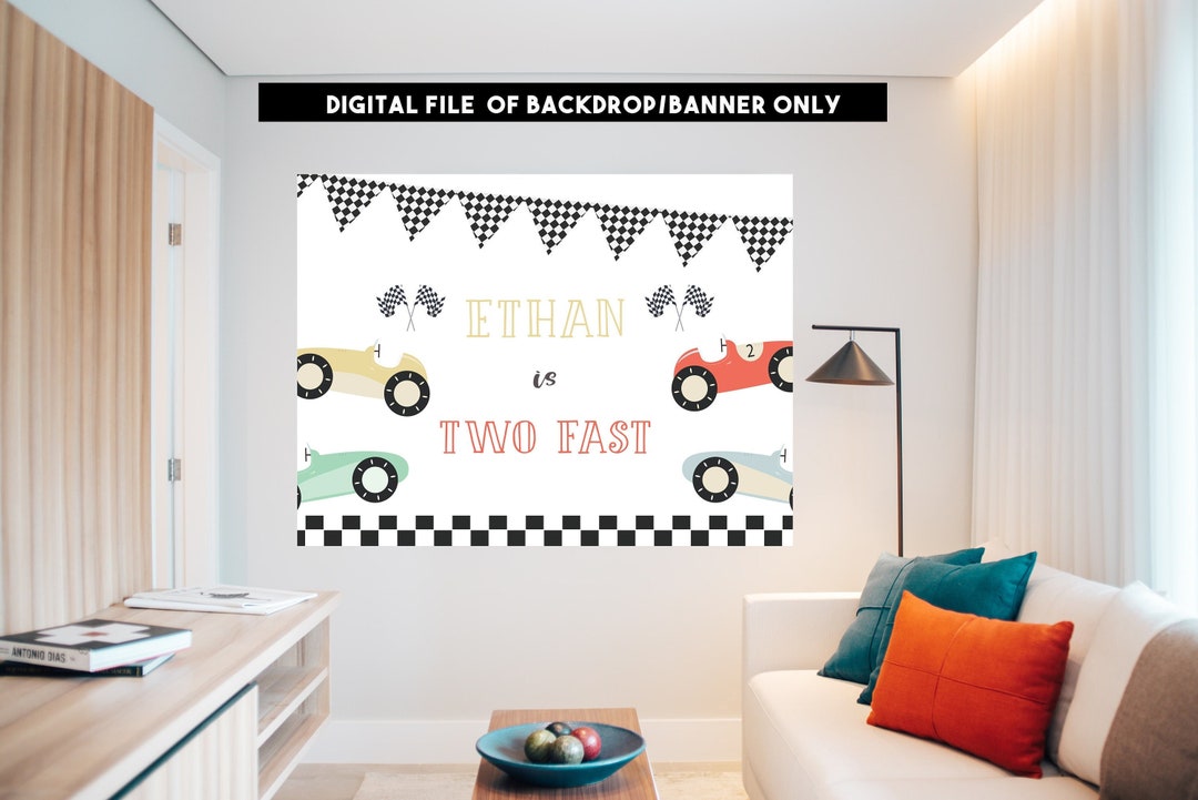 Personalised Car Backdrop Two Fast Backdrop Modern Race Car - Etsy