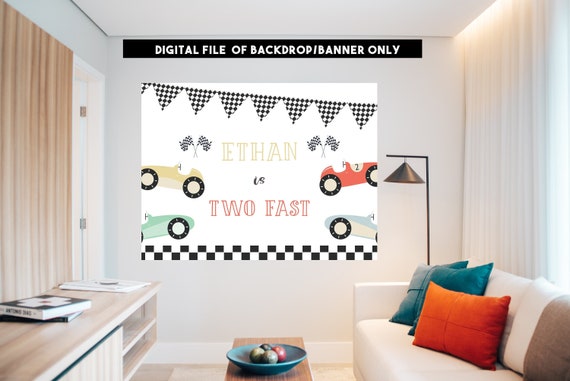 Personalised Car Backdrop Two Fast Backdrop Modern Race Car - Etsy