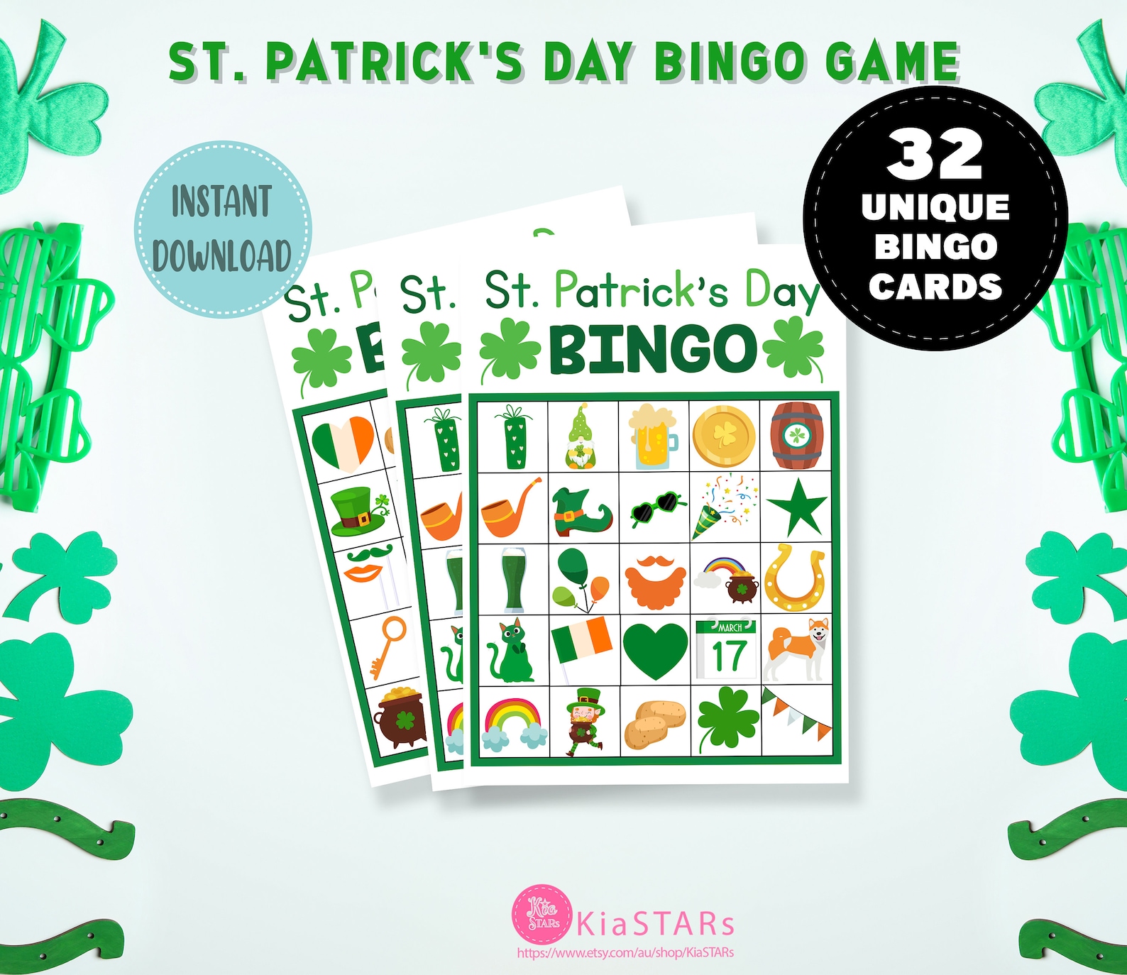 St Patrick's Day Bingo Printable St. Patrick's Day - Etsy