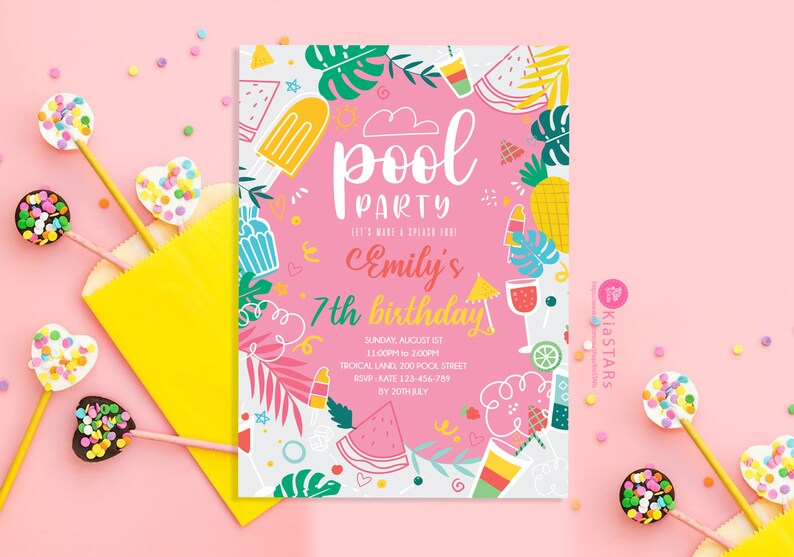 Pool Party Activity and Coloring Pages EDITABLE Pool | Etsy