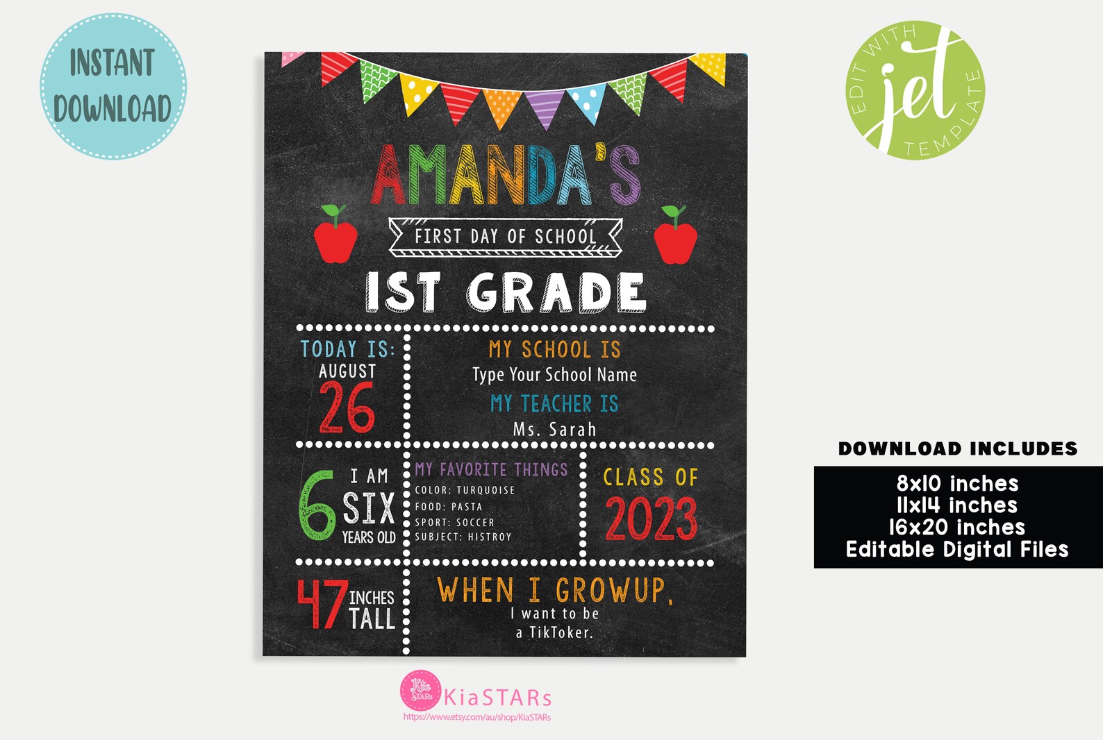 Printable Editable First and Last Day of School Sign - Etsy