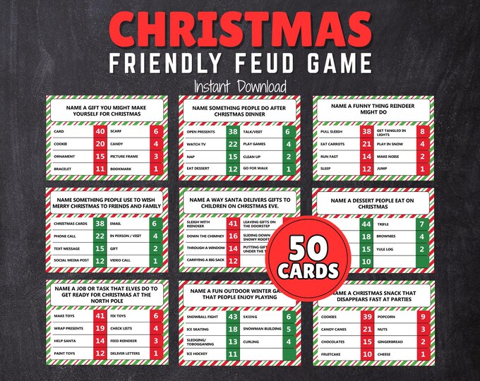Christmas Friendly Feud Game: Printable Trivia for Family (PDF) - Etsy ...