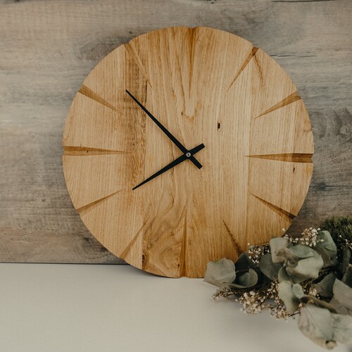 Oak Wood Wall Clock Engraved Personalised Custom Unique Family - Etsy