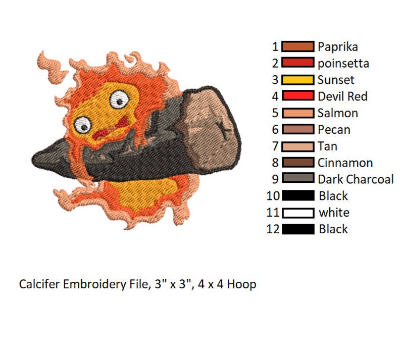 Calcifer Embroidery File - Etsy