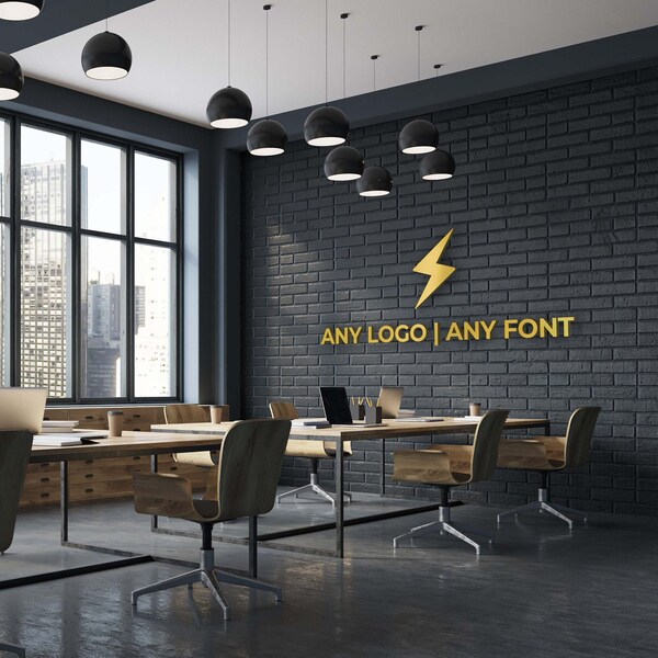 Metal Logo Sign Gold - Etsy