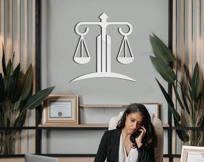 Legal Scales Metal Wall Art Panel, Laser Cut Decor, Lawyer Art, Legal ...