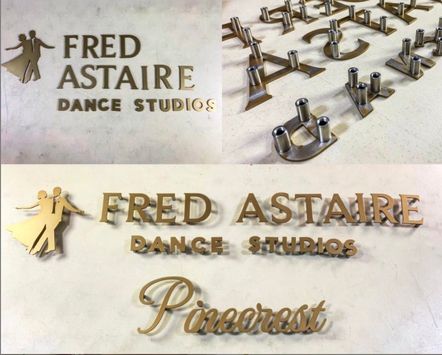 Custom Gold Metal Signs Gold Office Business Sign Logo to | Etsy