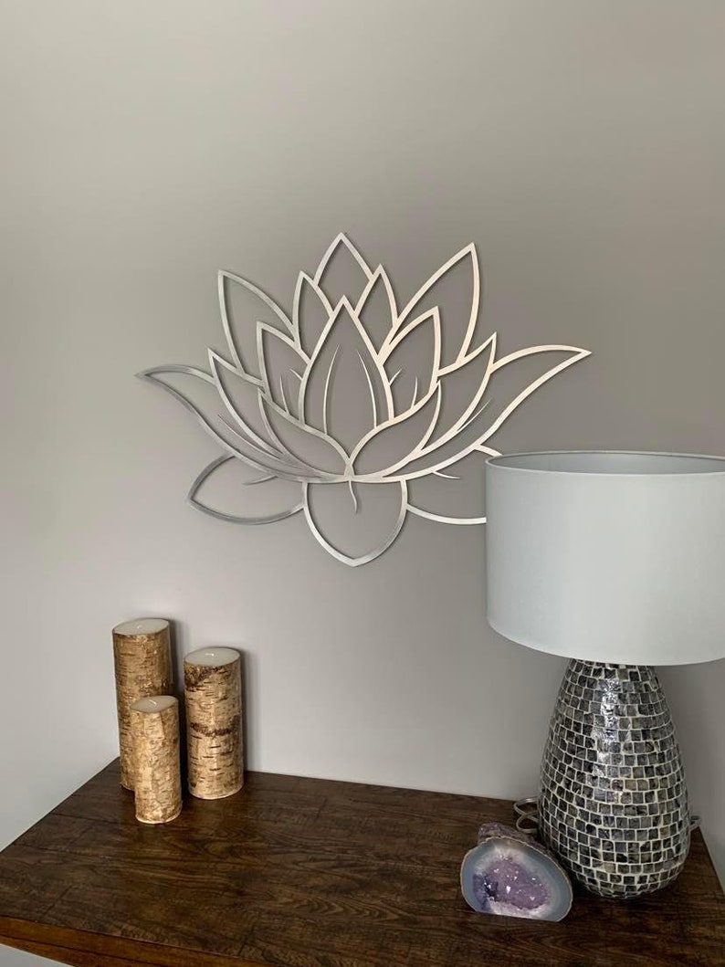 Lotus Flower Metal Art Panel Laser Cut Metal Wall Art Lotus - Etsy