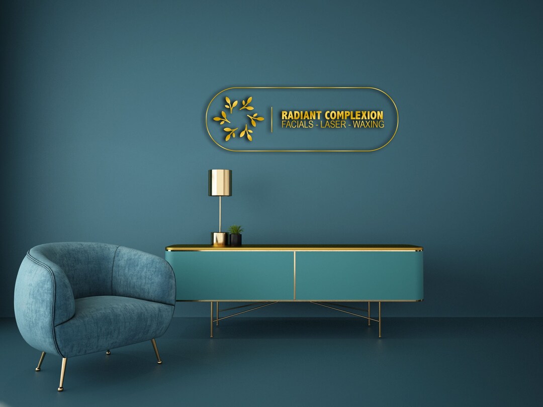 Custom Gold Metal Signs Gold Beauty Spa Sign Logo to Gold - Etsy