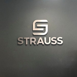 Custom Metal Signs Custom Brushed Aluminum Business Signage Metal Logo ...