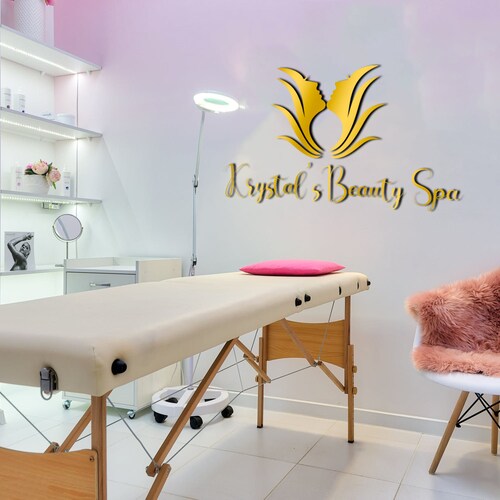 Custom Gold Metal Signs Gold Beauty Spa Sign Logo to Gold - Etsy