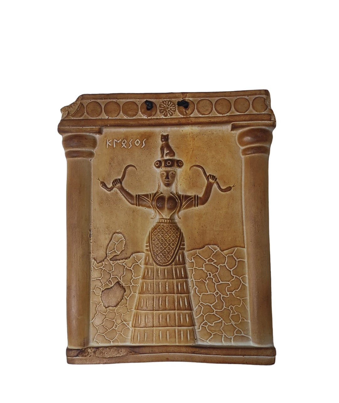 Ceramic Wall Hanging, Goddess of Snakes Minoan Art, Greek Cretan ...