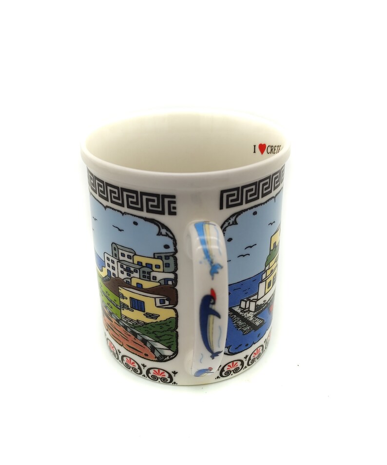 Summer Mug, Greek Souvenir, Porcelain Mug With Lid, Greece Island, Tea ...