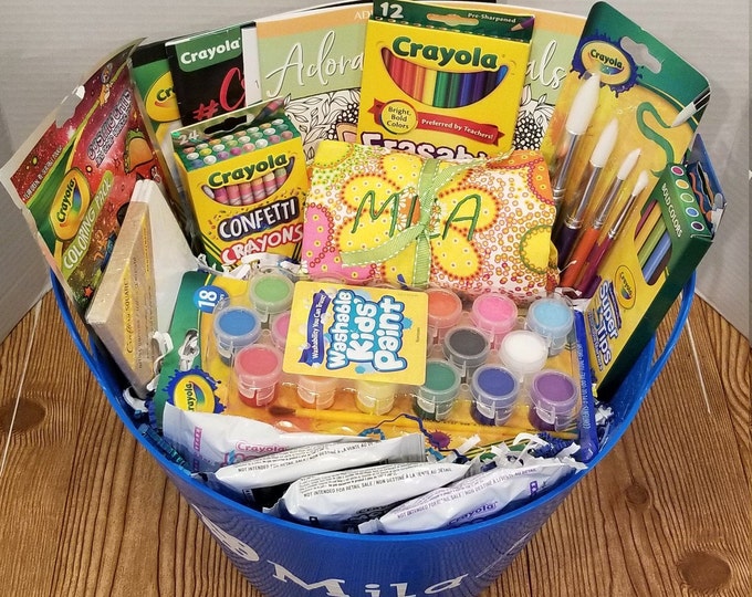 Kid's Art Gift Basket, Kid's Paint & Coloring Books, Kid's Activity ...