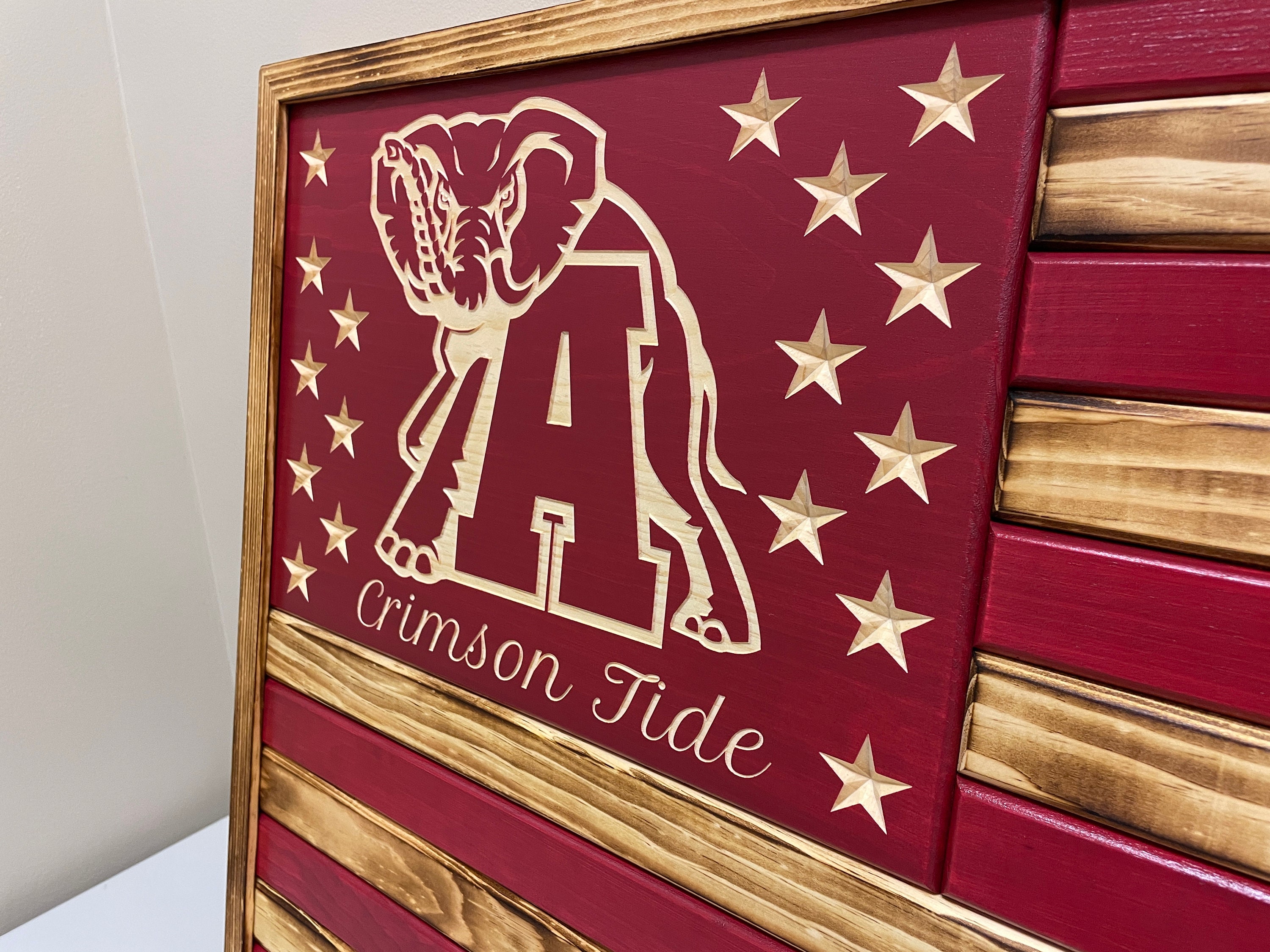 Custom Hand Made Alabama Wooden Flag - Etsy