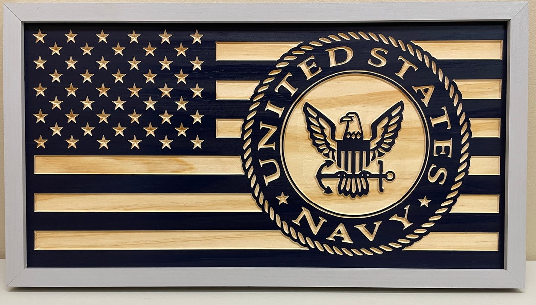 US Navy Custom Wooden Flag - Etsy