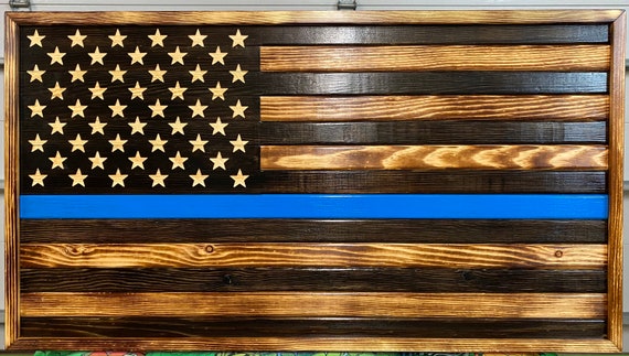 Custom Hand Made Thin Blue Line Flag - Etsy