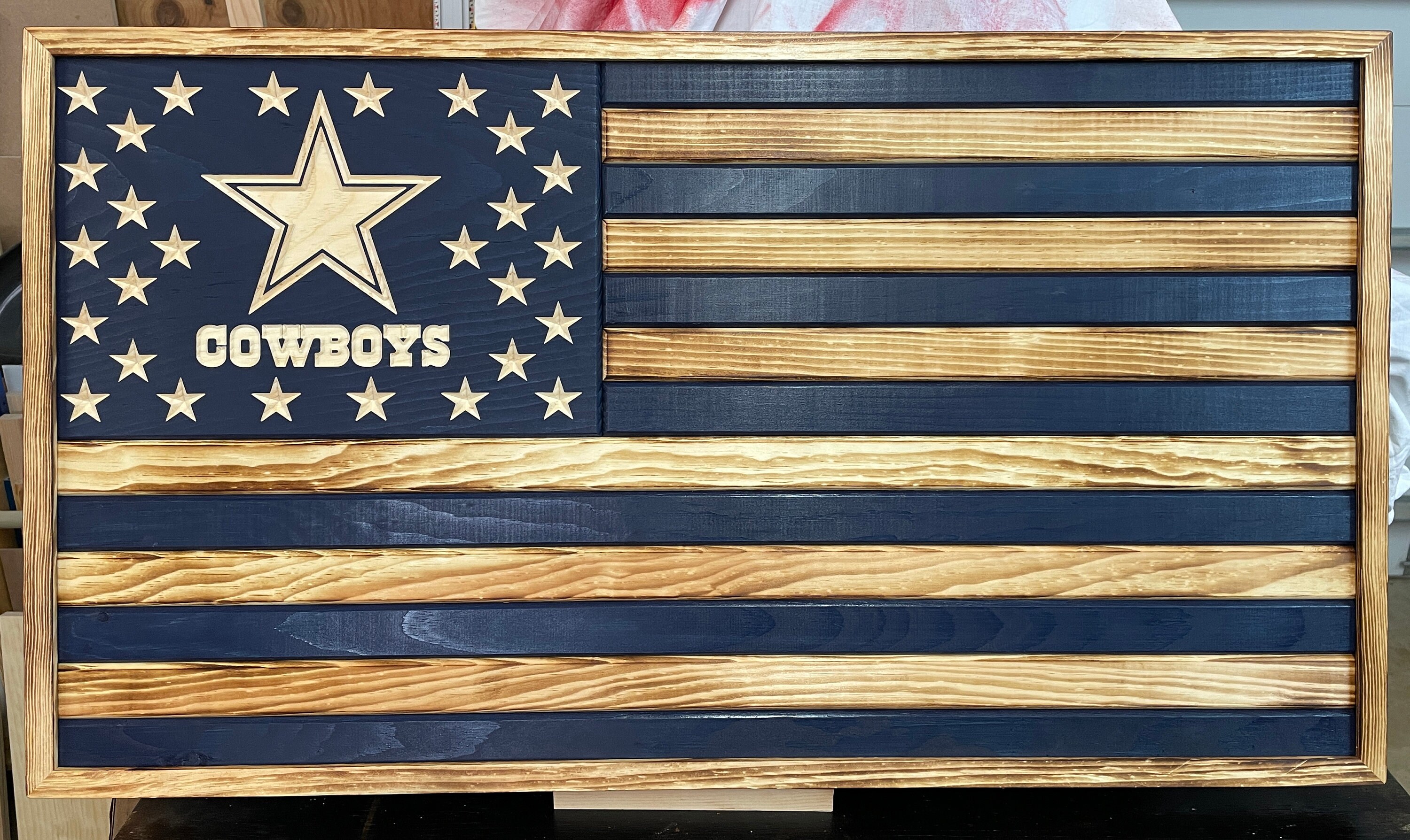 Custom Hand Made Dallas Cowboys Wooden Flag - Etsy