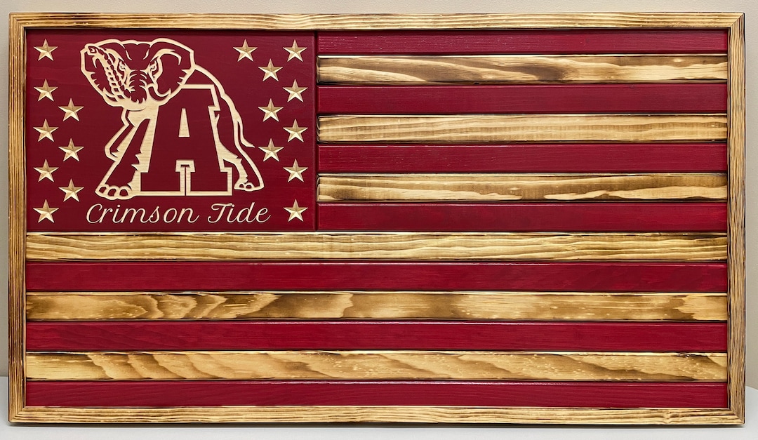Custom Hand Made Alabama Wooden Flag - Etsy