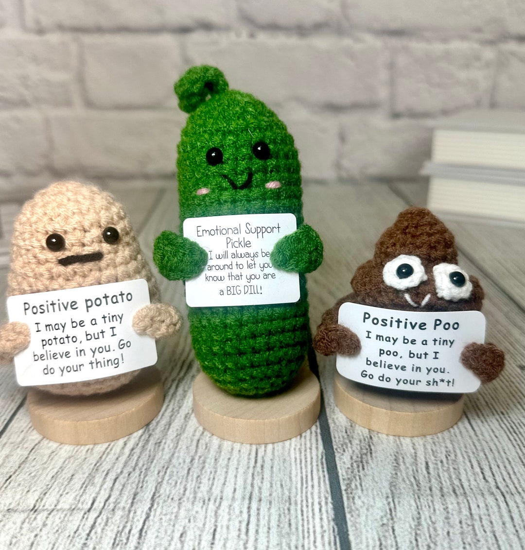 Positive Poo Funny Crochet Gifts, Positive Potato With Stand, Cute ...