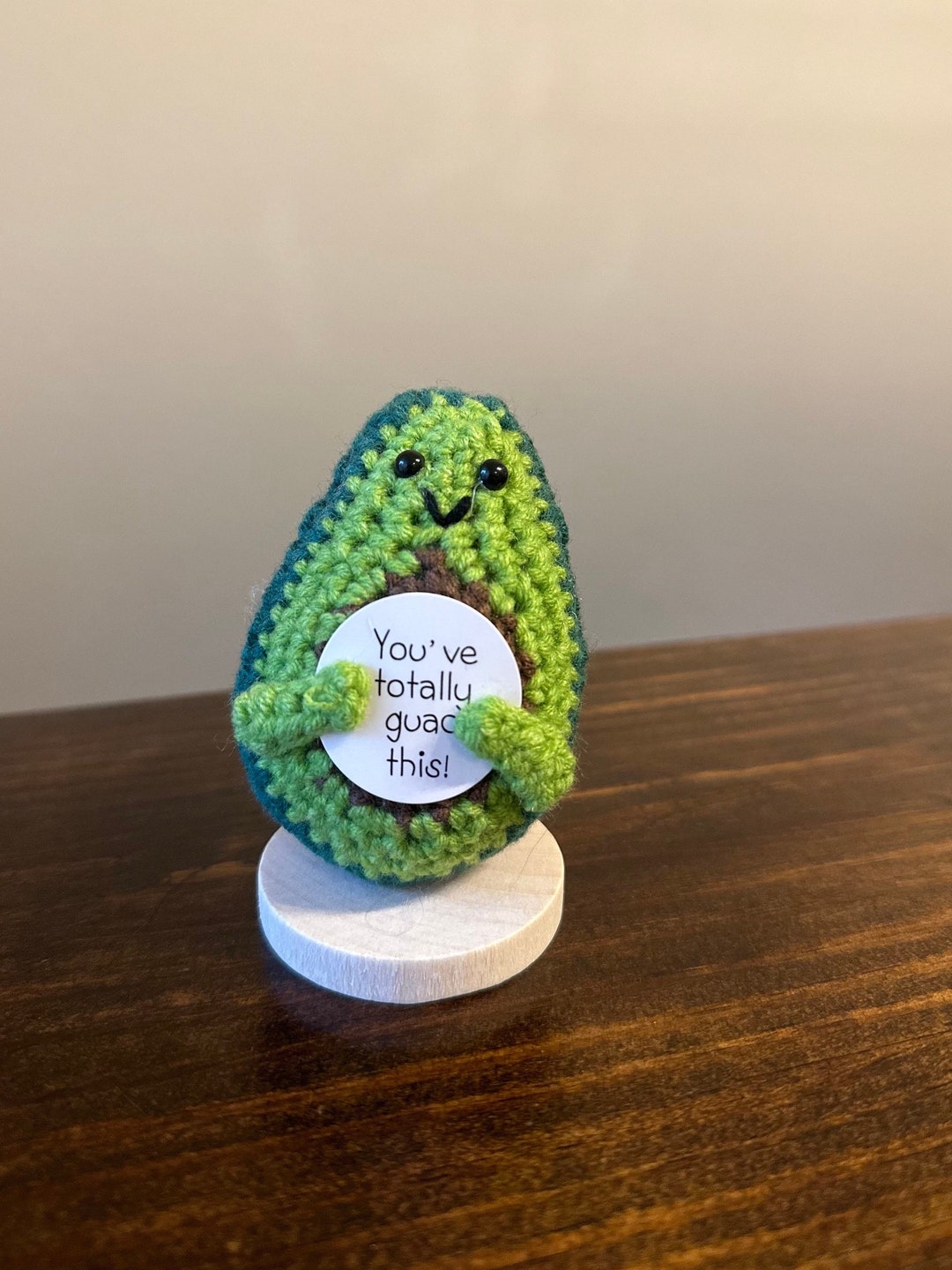 Mini Funny Positive Avocado Gift With Stand, Cute Crochet Positive Guac ...