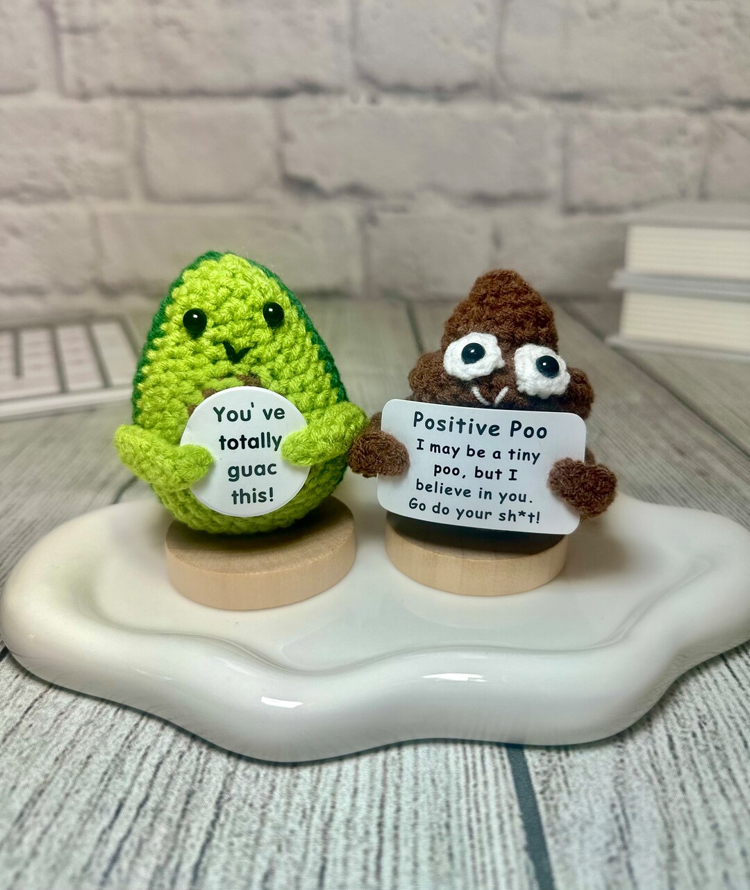Positive Avocado Crochet Support Gift, Desk Buddy, Funny Avocado Gift ...