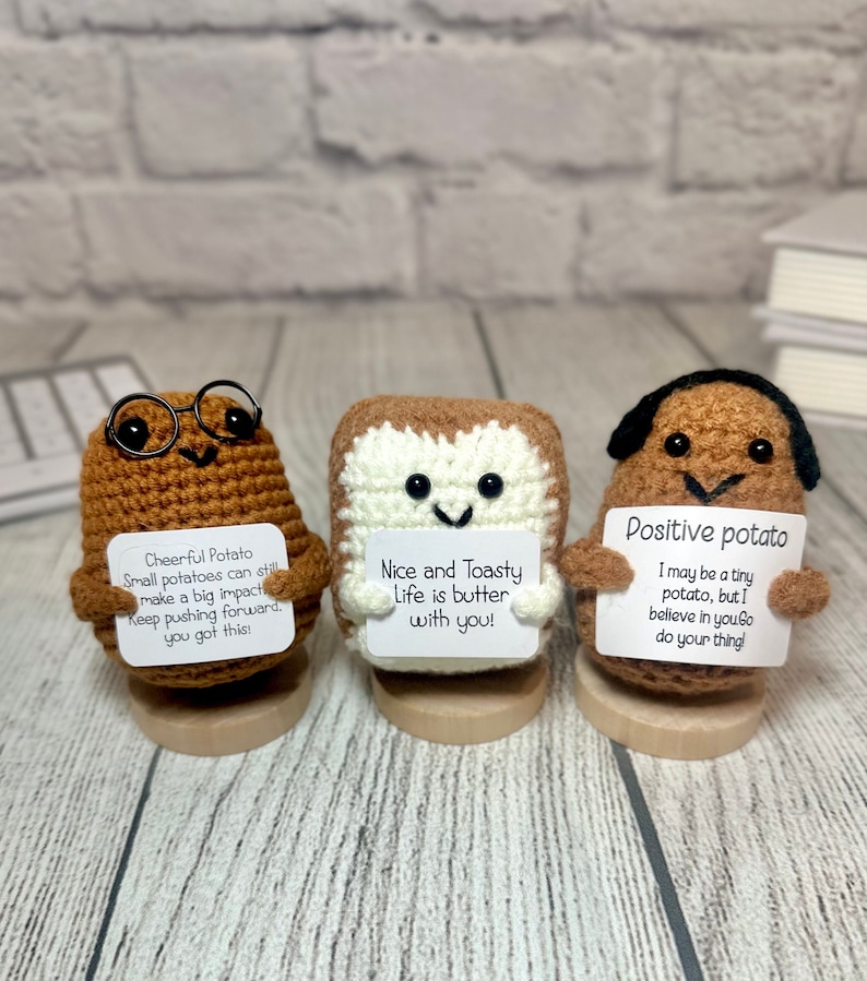 Emotional Support Crochet Animals – Mini Positive Desk Decor With ...