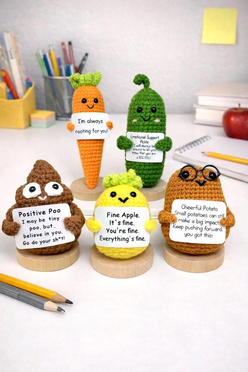 Funny Coworker Gift | Emotional Support Pickle, Positive Potato ...