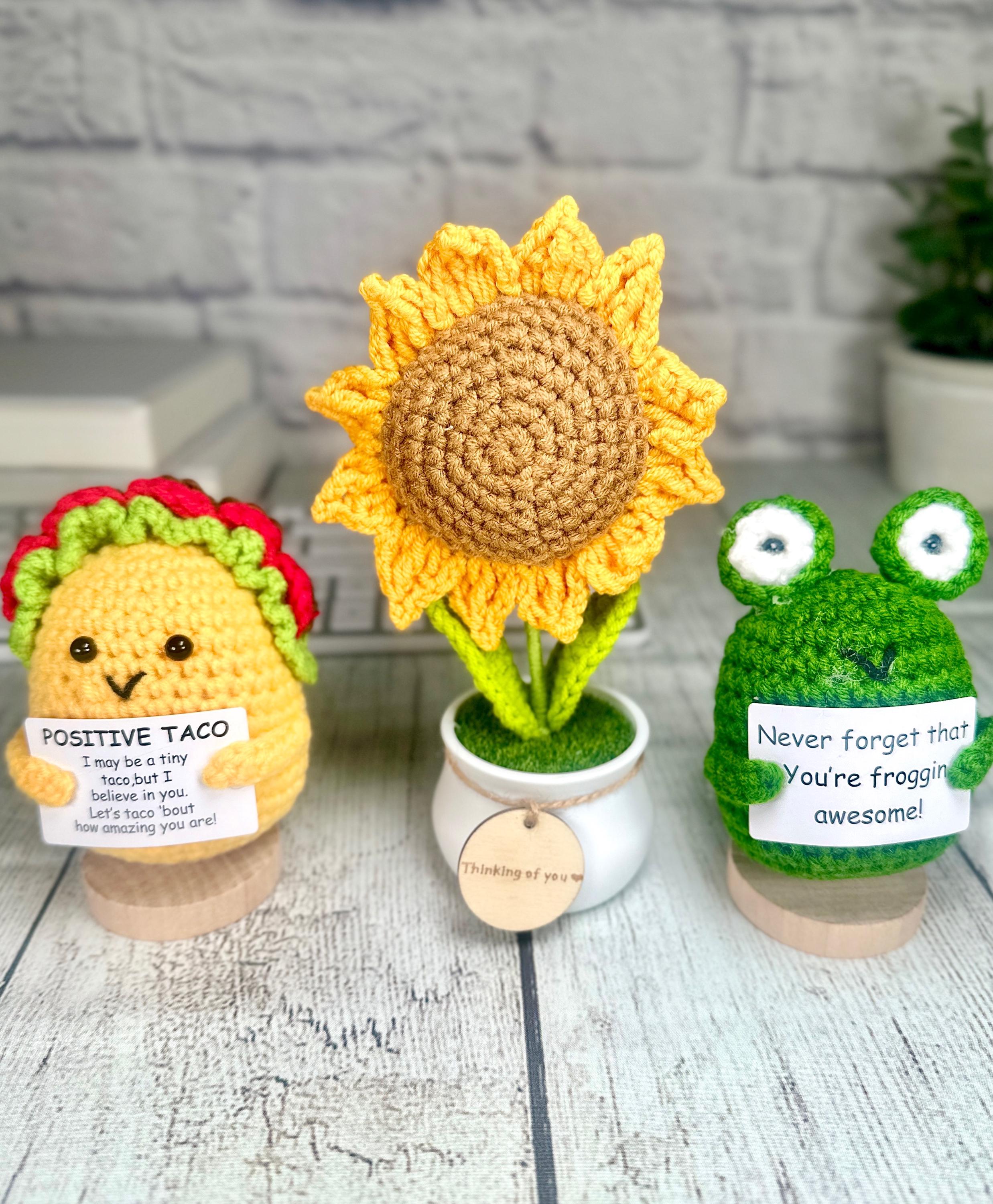 Coworker Support Gifts, Positive Pickle, Mental Health Gifts, Crochet ...