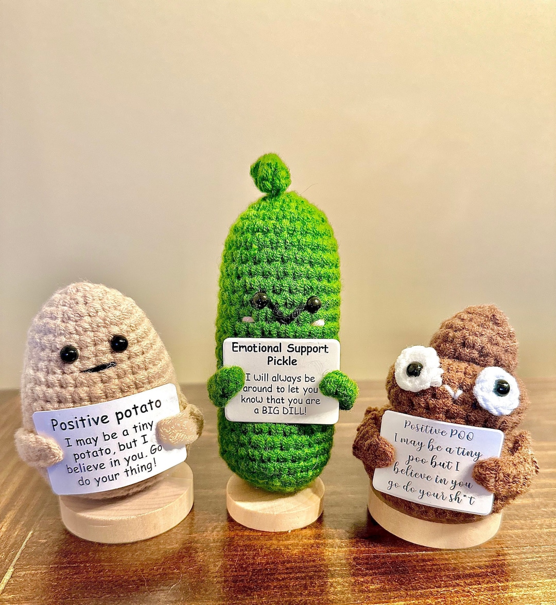 Positive Potato Gifts With Stand, Cute Handmade Crochet Positive Potato ...
