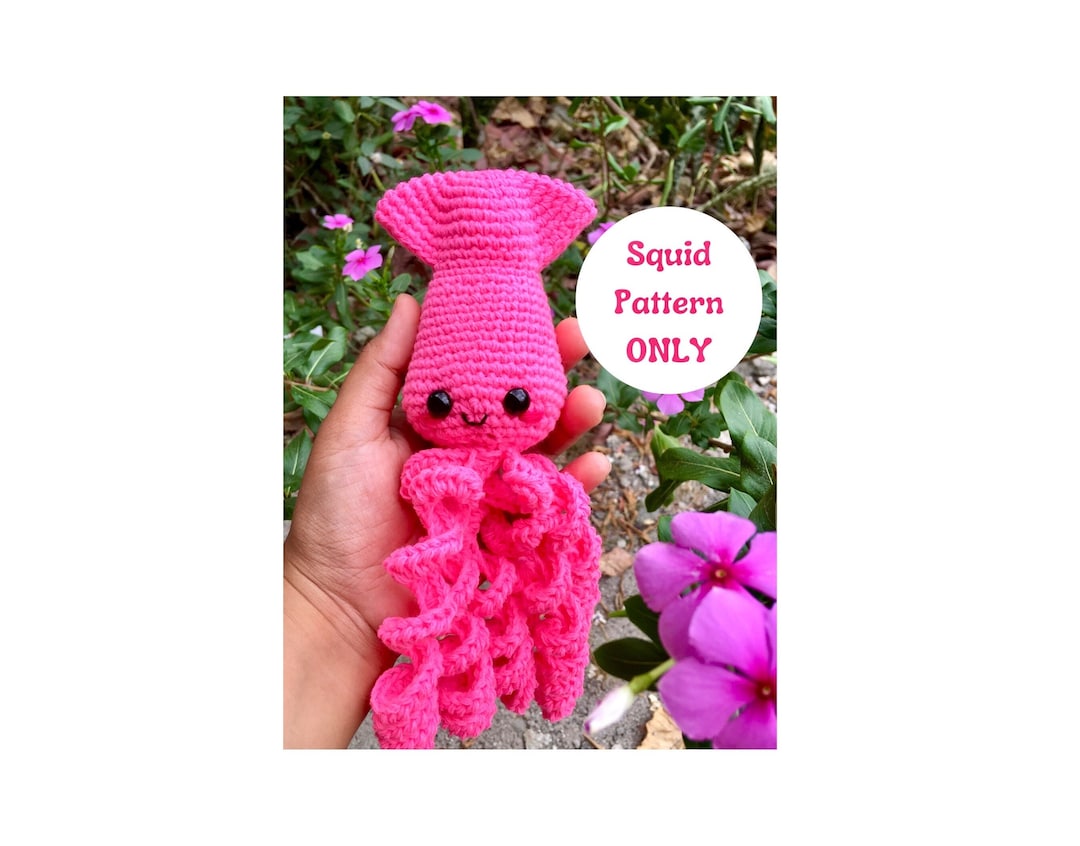 Amigurumi Squid Crochet Pattern: No-sew Ocean Animal (PDF Digital ...