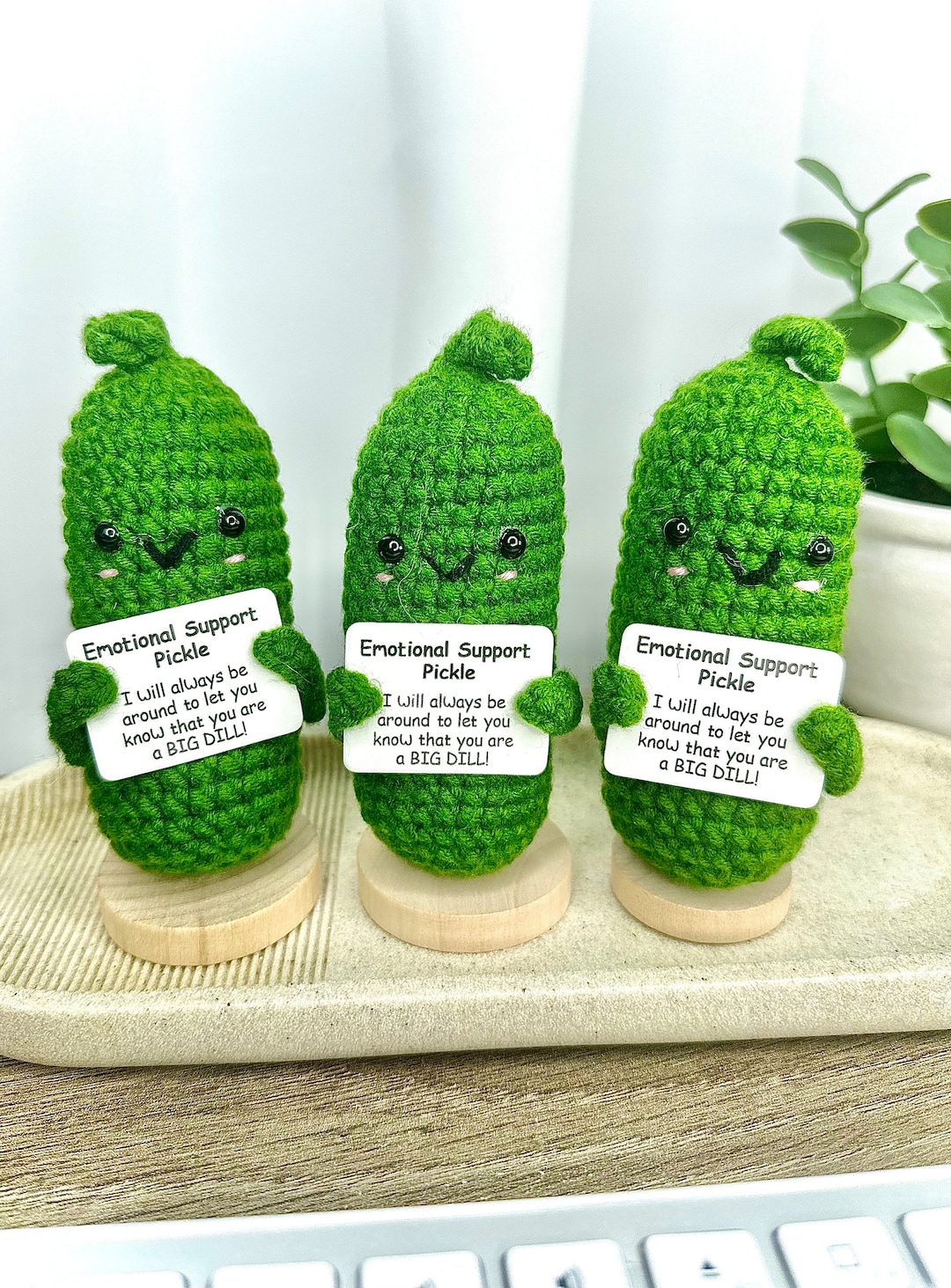 Supportive Desk Companion Gift, Emotional Support Pickle, Positive ...