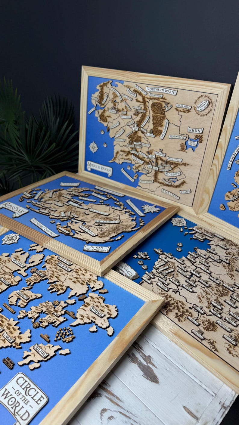 Map of Middle-earth | Handmade Lord of the Rings Wall Decor | Tolkien ...