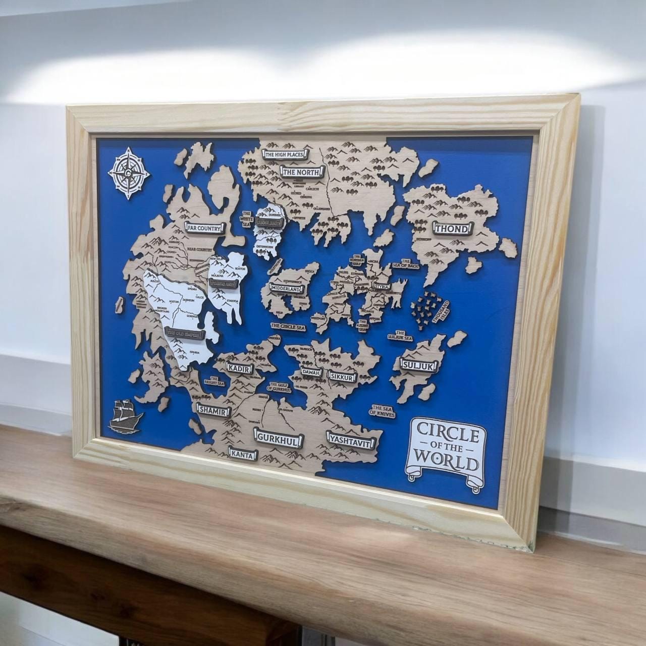 Fantasy Map Art - the First Law Inspired Wooden Map of the Circle of ...