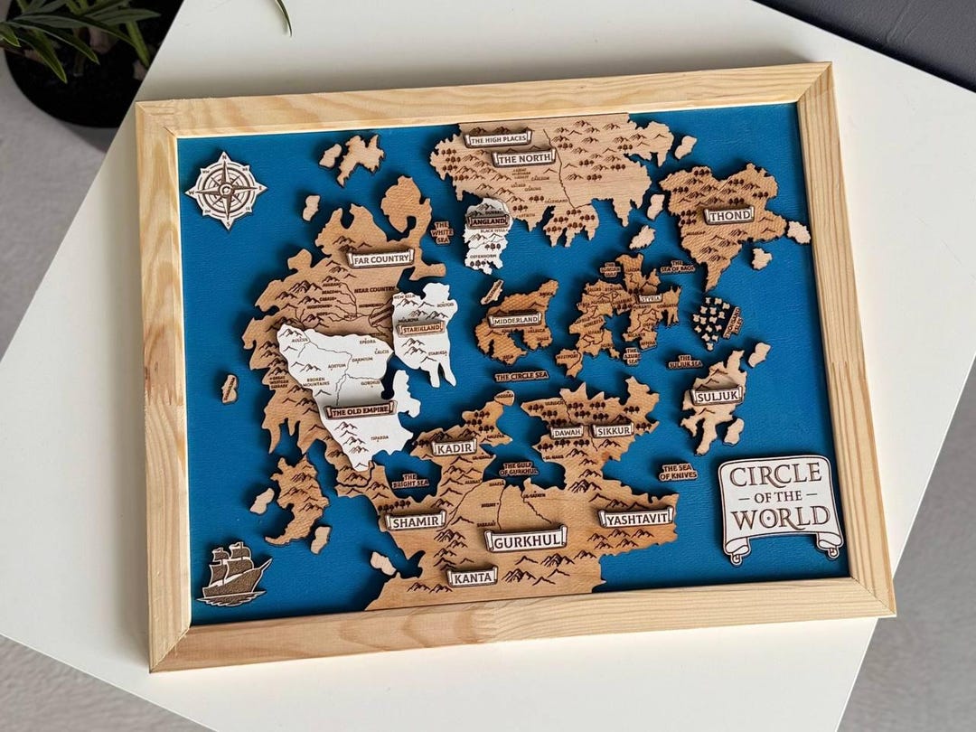 First Law Map | Joe Abercrombie's Circle of the World, 3D Wooden Wall ...