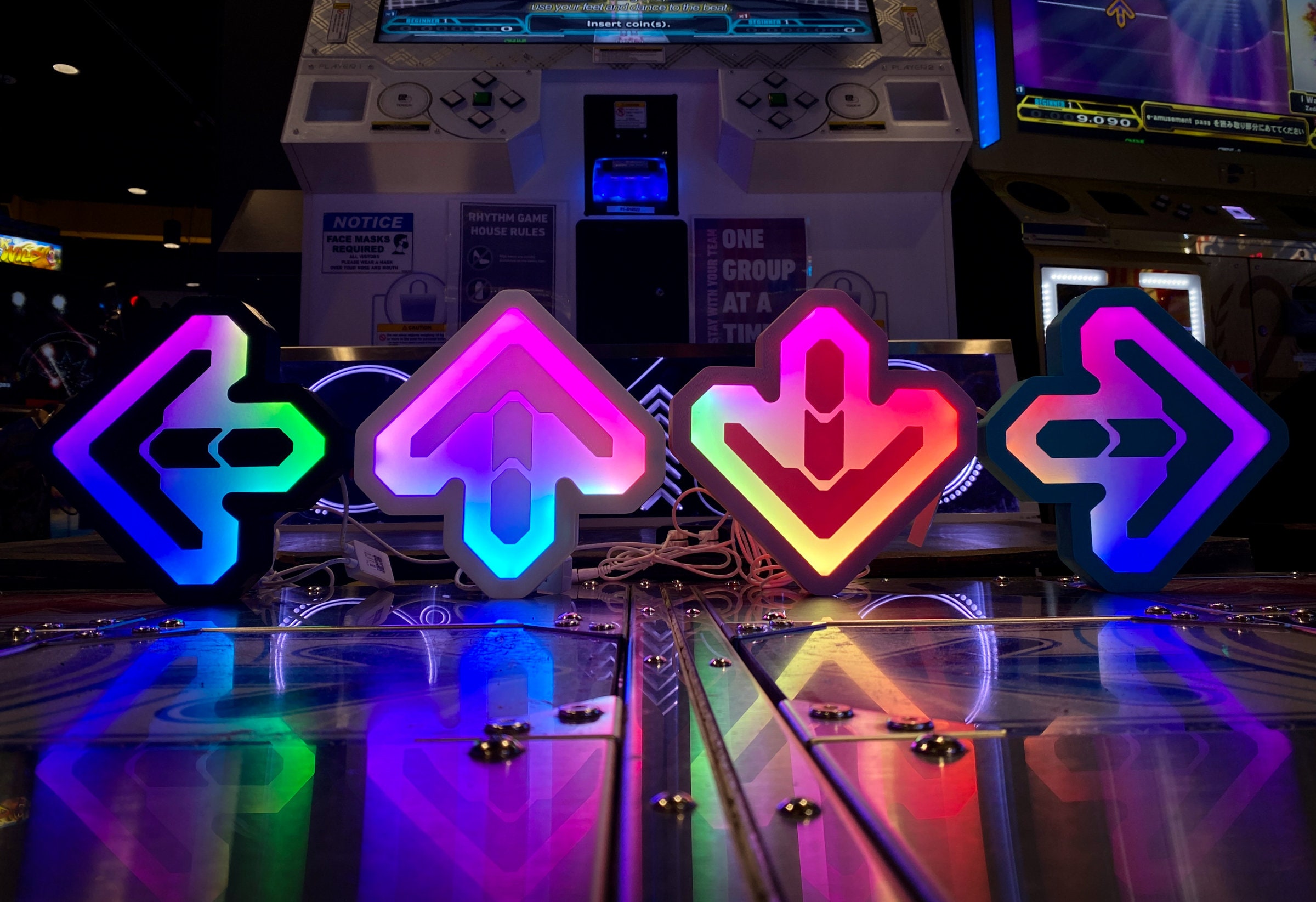 Dance Dance Revolution Arrow Lamp RGB or White Light | Etsy