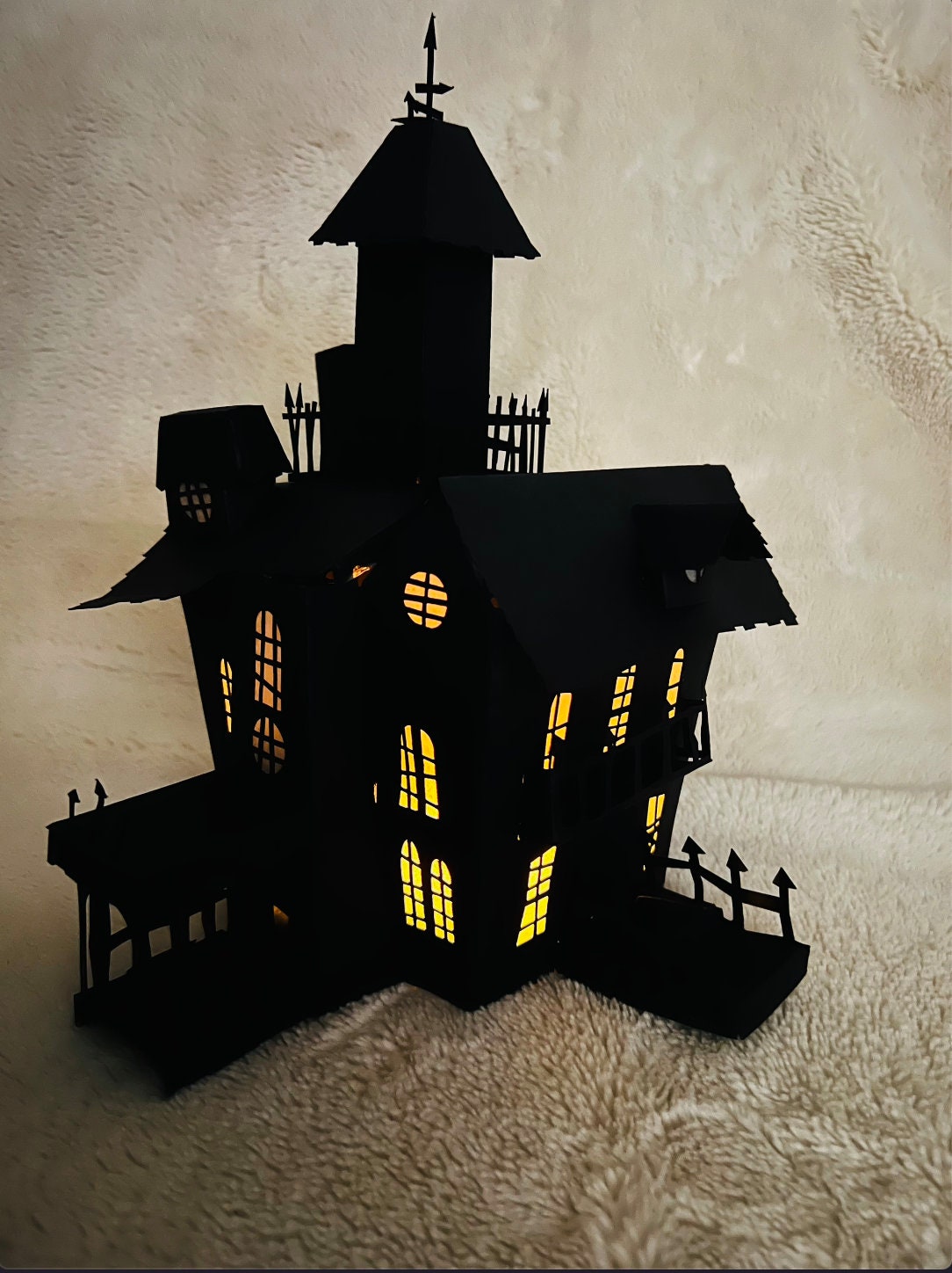 3D Haunted House Lantern Kit Halloween House Witch House Halloween ...
