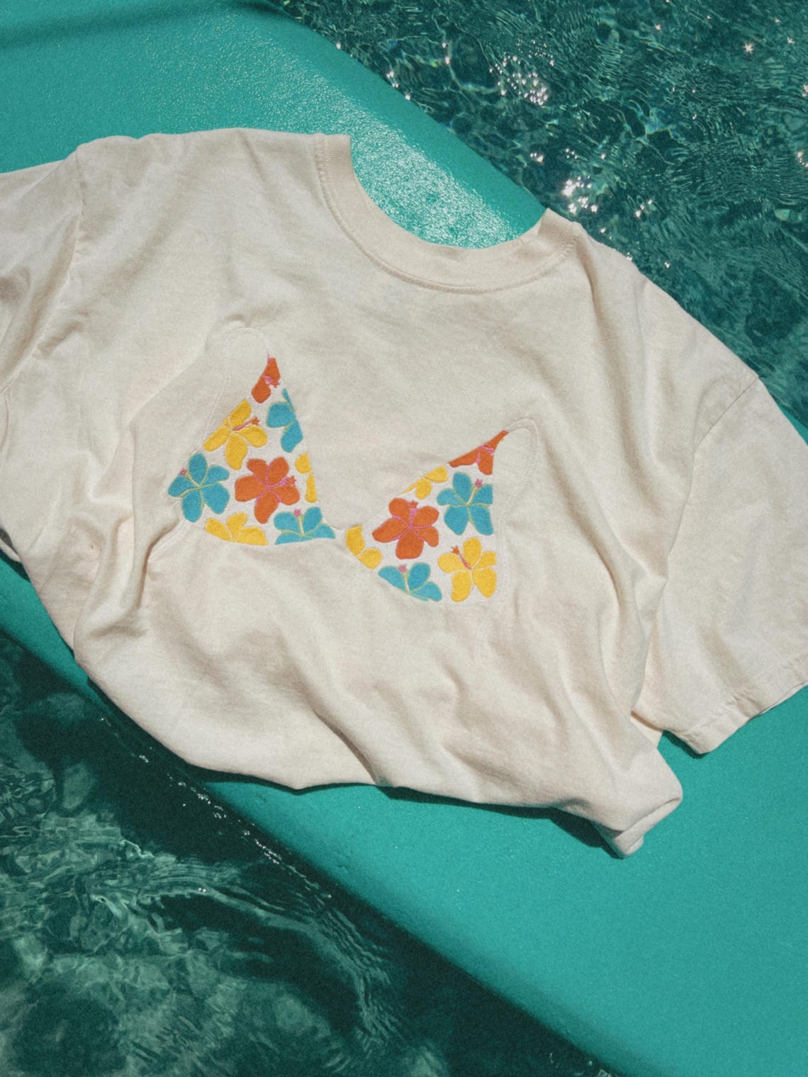 Bikini Top Embroidered Cropped Tshirt, Custom Shirt, Swimsuit Top ...