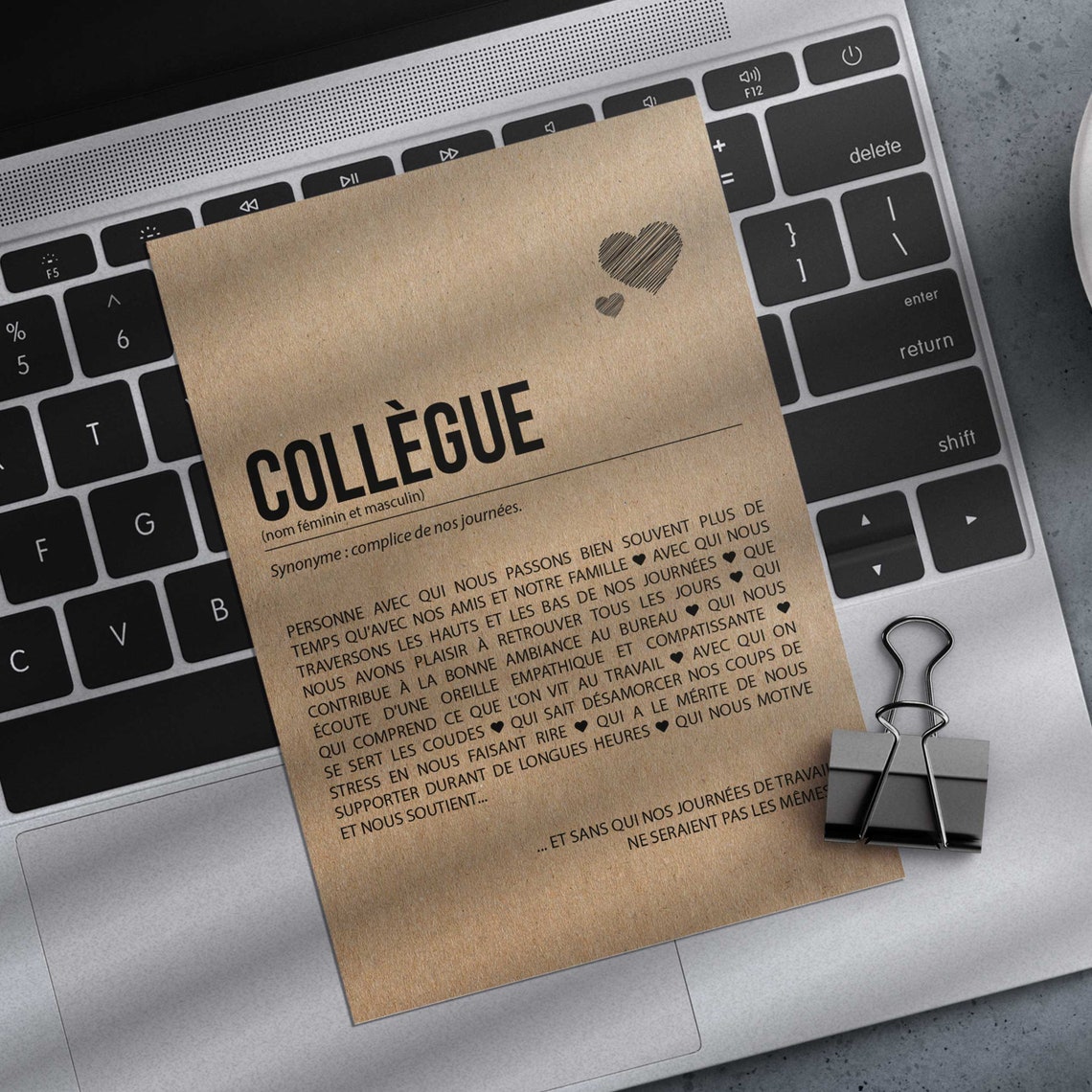 Carte définition collègue Carte départ collègue Carte - Etsy France