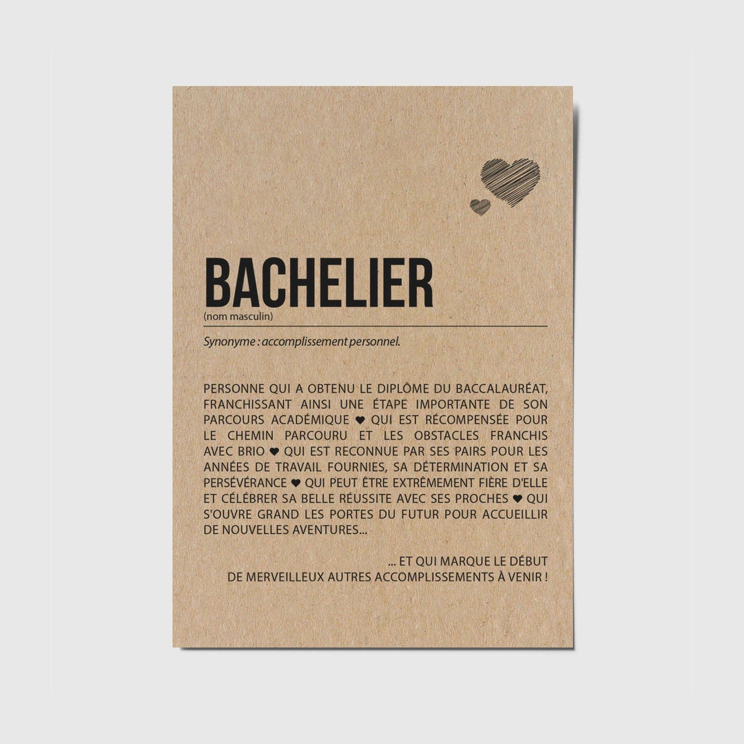 Bachelor Definition Card Congratulations on Baccalaureate Success ...
