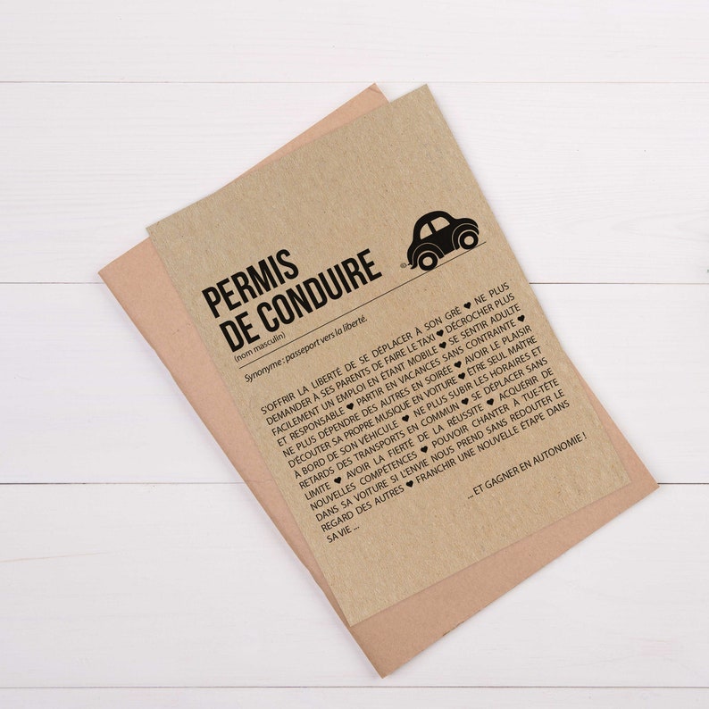 Carte félicitation permis de conduire Carte définition - Etsy France