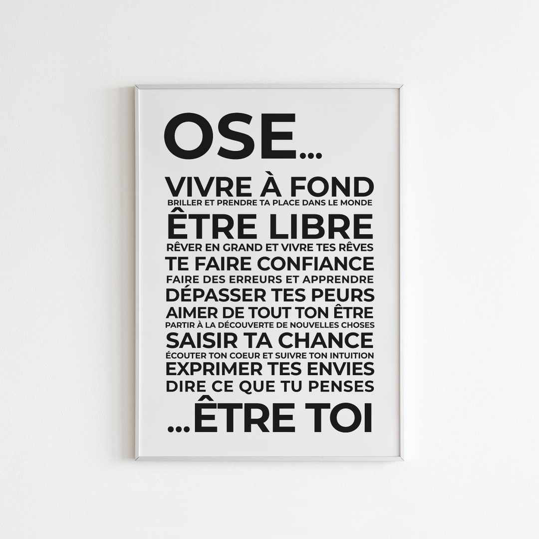 Affiche de motivation - Affiche d'encouragement - OSE - Décoration murale de bureau - Etsy France
