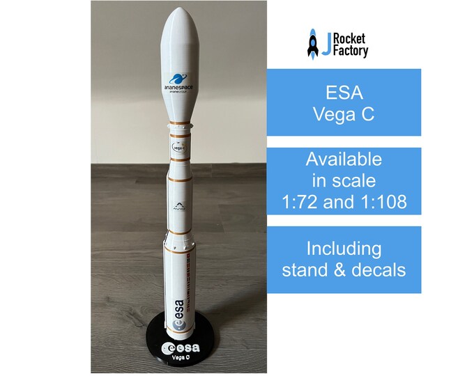 Vega C From ESA Arianespace 3D Printed Rocket Model in Scale 1/72 and 1 ...