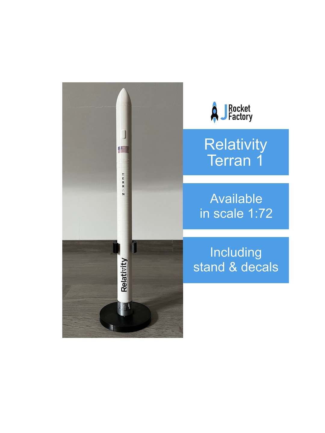 Terran 1 From Relativity 3D Printed Rocket Model in Scale 1/72 - Etsy