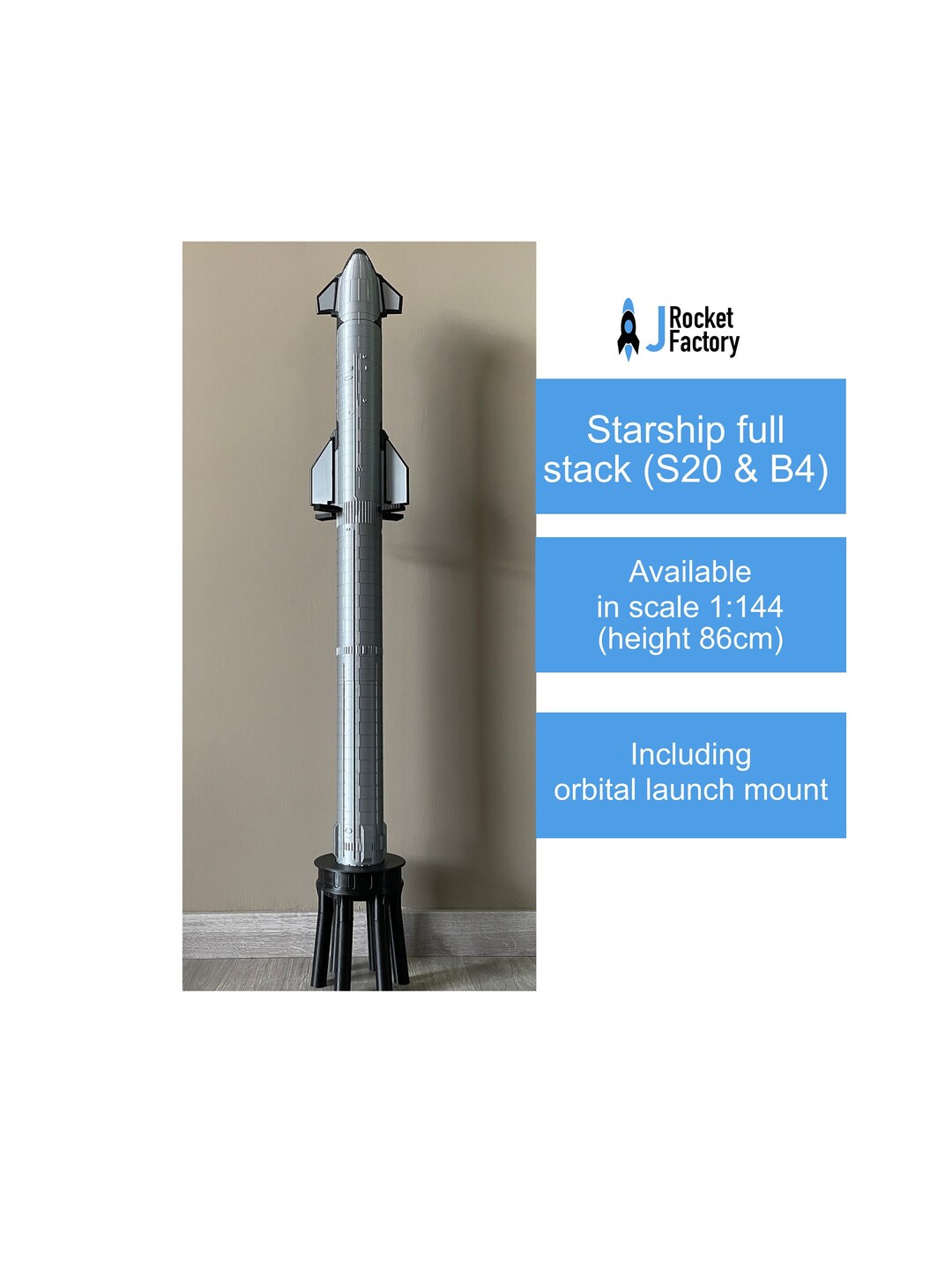 Spacex Starship and Superheavy Booster 3D Printed Rocket Model in Scale ...