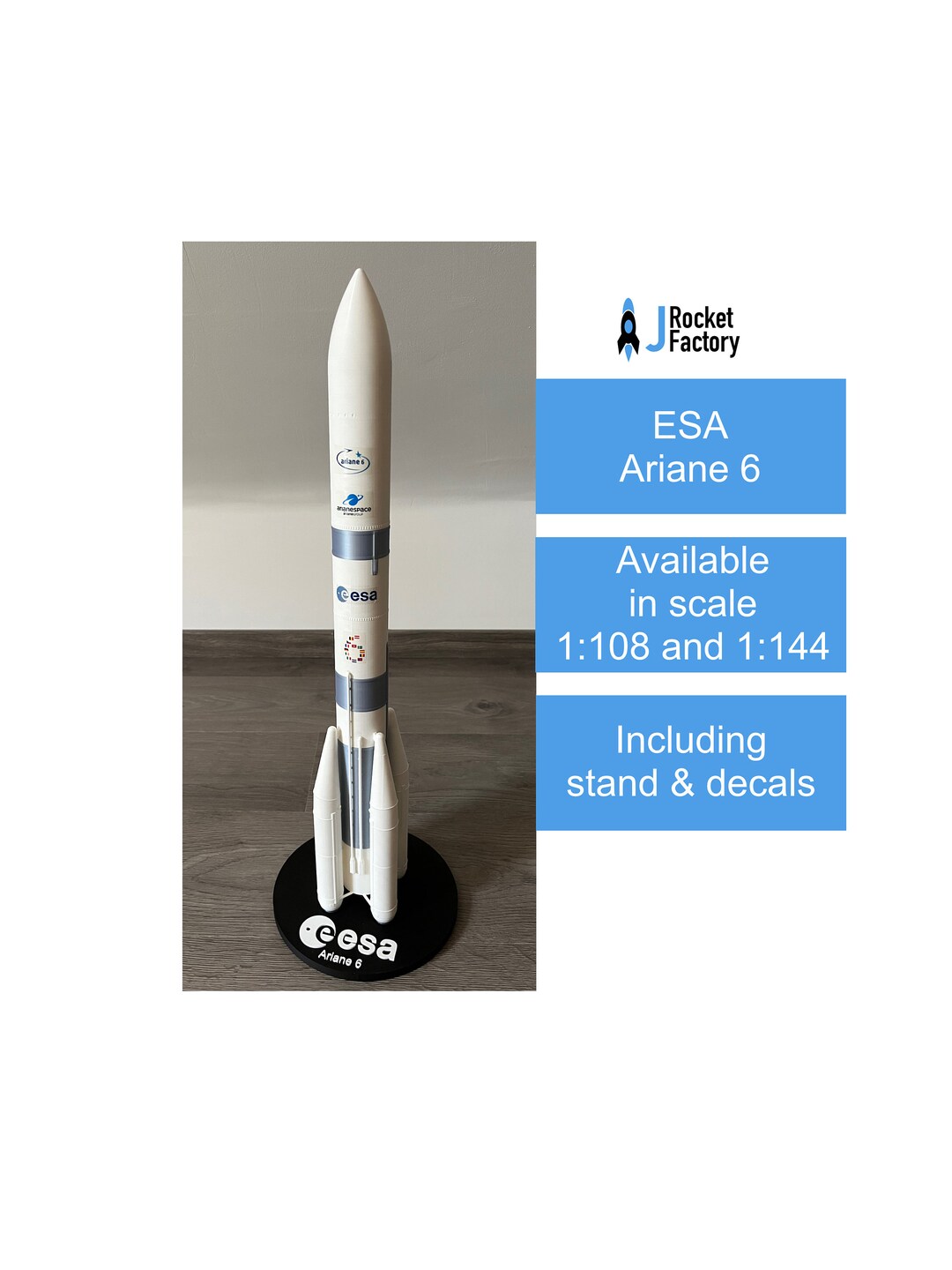 Ariane 6 From ESA Arianespace 3D Printed Rocket Model in Scale 1/108 ...