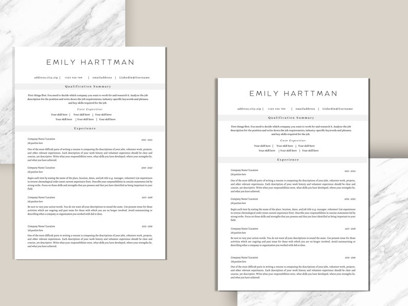 Resume Template Word Google Docs Resume Template Canva - Etsy